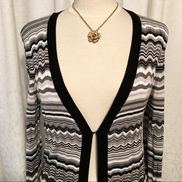 Spense | Sweaters | Spense Long Cardigan With Pockets Black White ...